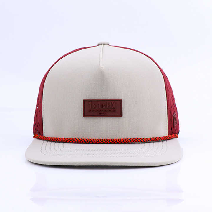 Qianzun Nylon Polyester Perforated Snapback Rope Trucker Hats 5 Panel ...