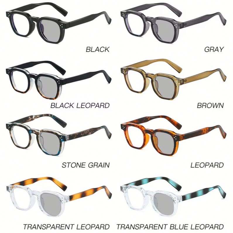 Logo Custom 2026 Vintage Color Change Rivets Polygon Square Eyeglasses ...