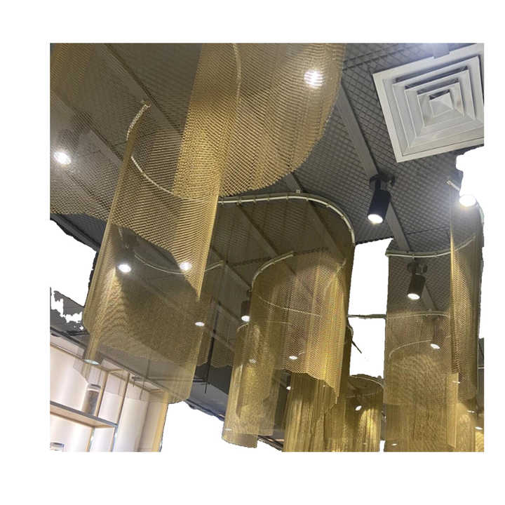 Ceiling Restaurant Aluminum Metal Wire Mesh Curtain Curtain Fireplace ...
