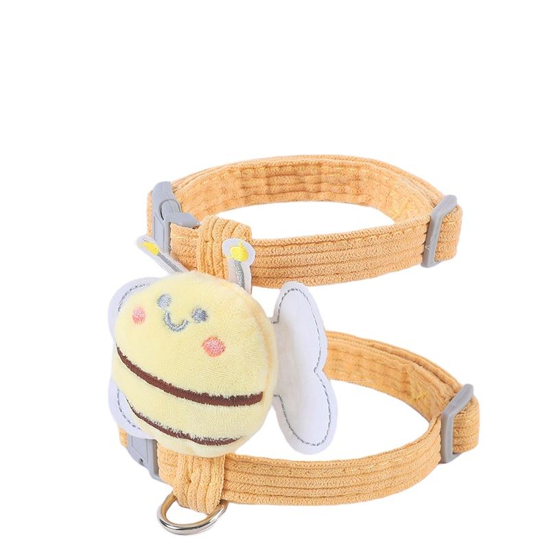 Cartoon Bee Simplicity Shape Pet Harness Set Adjustable Cat Walking ...