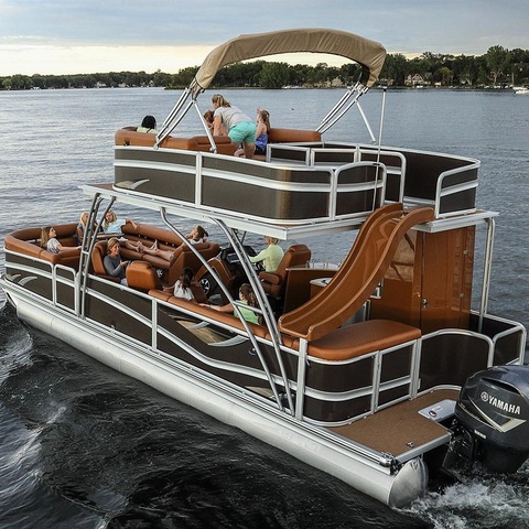 Luxury 25 Ft Double Decker Tritoon House Boat with Cabin
