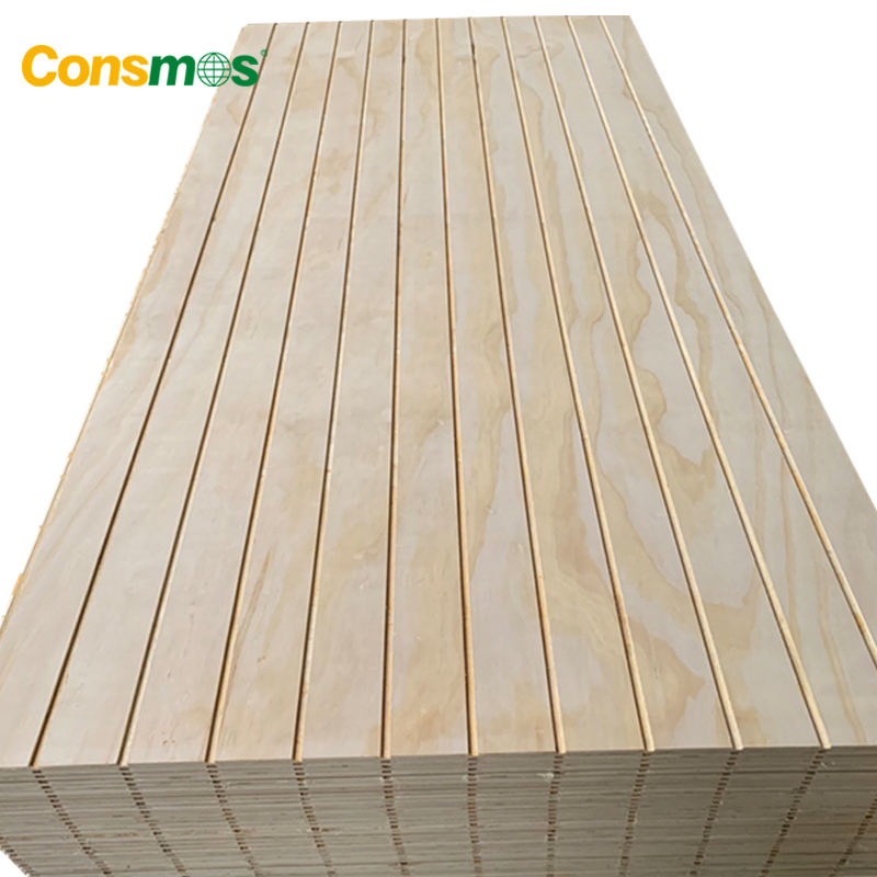 4x8 Hardwood Pine Veneer Slotted W V U Type Pine Grooved Plywood From ...