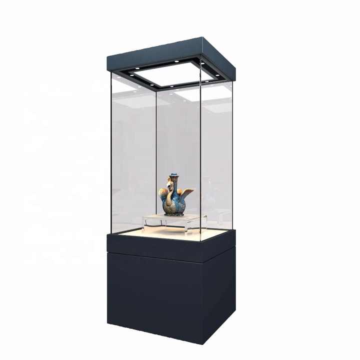 Museum Standing Glass Showcase - Elegant Exhibition Cases