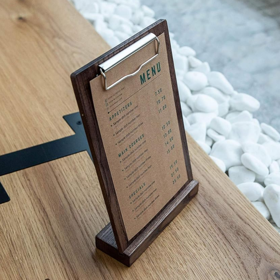 Hot Sales Acacia Wood Menu Holder Picture Stands Display Display Stand ...