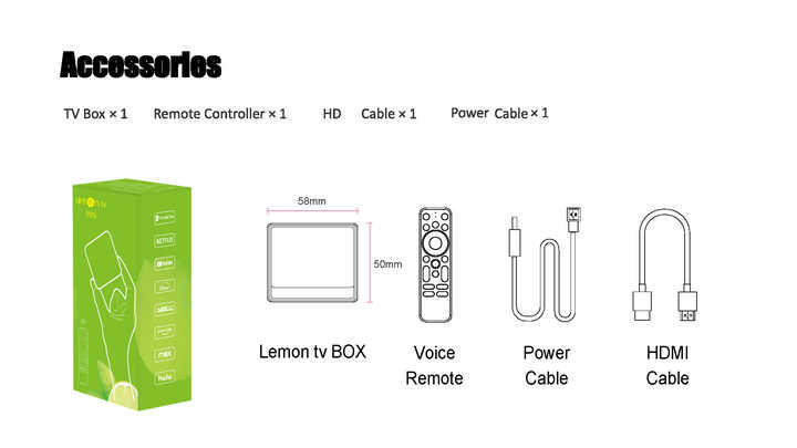 Lemon TV Mini H618 Smart Tv Box Android 12 4K DECODIFICAÇÃO 2.4G/5G BT5 ...