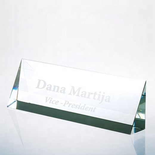 Crystal Name Plates - Customized Engraving for Events