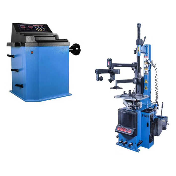 Semi-Automatic Tire Changer Machine with Auto Tyre Balancer Combo ...