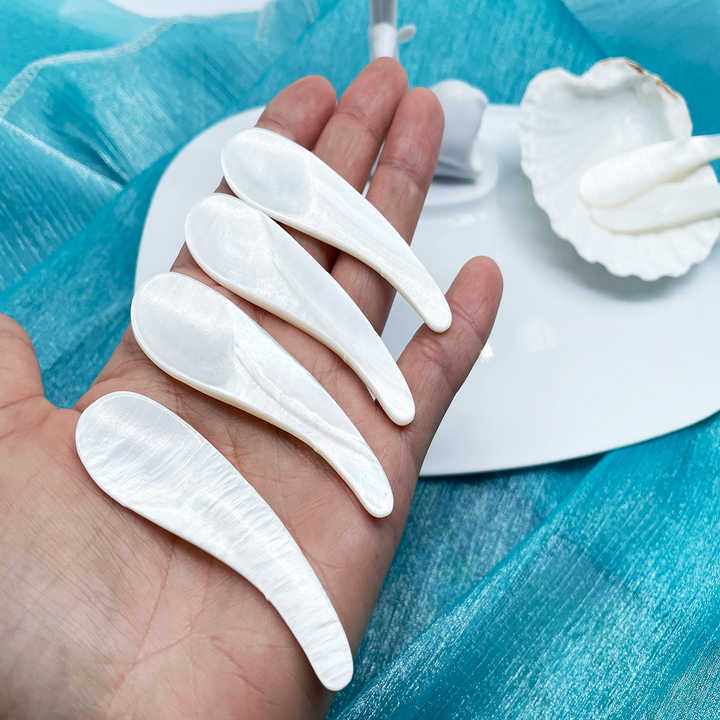 Polished Shell Facial Small Makeup Spoon Mother of Pearl Cosmetic ...