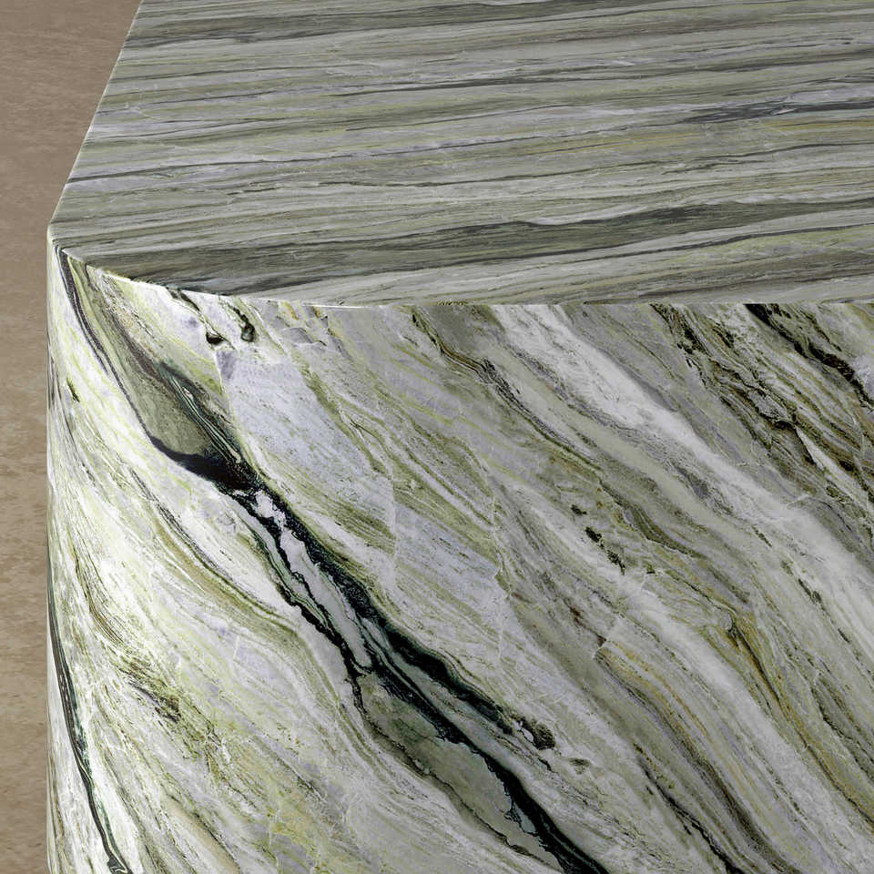 Emerald Green Gradient Diagonal Coffee Table - Elegant & Durable