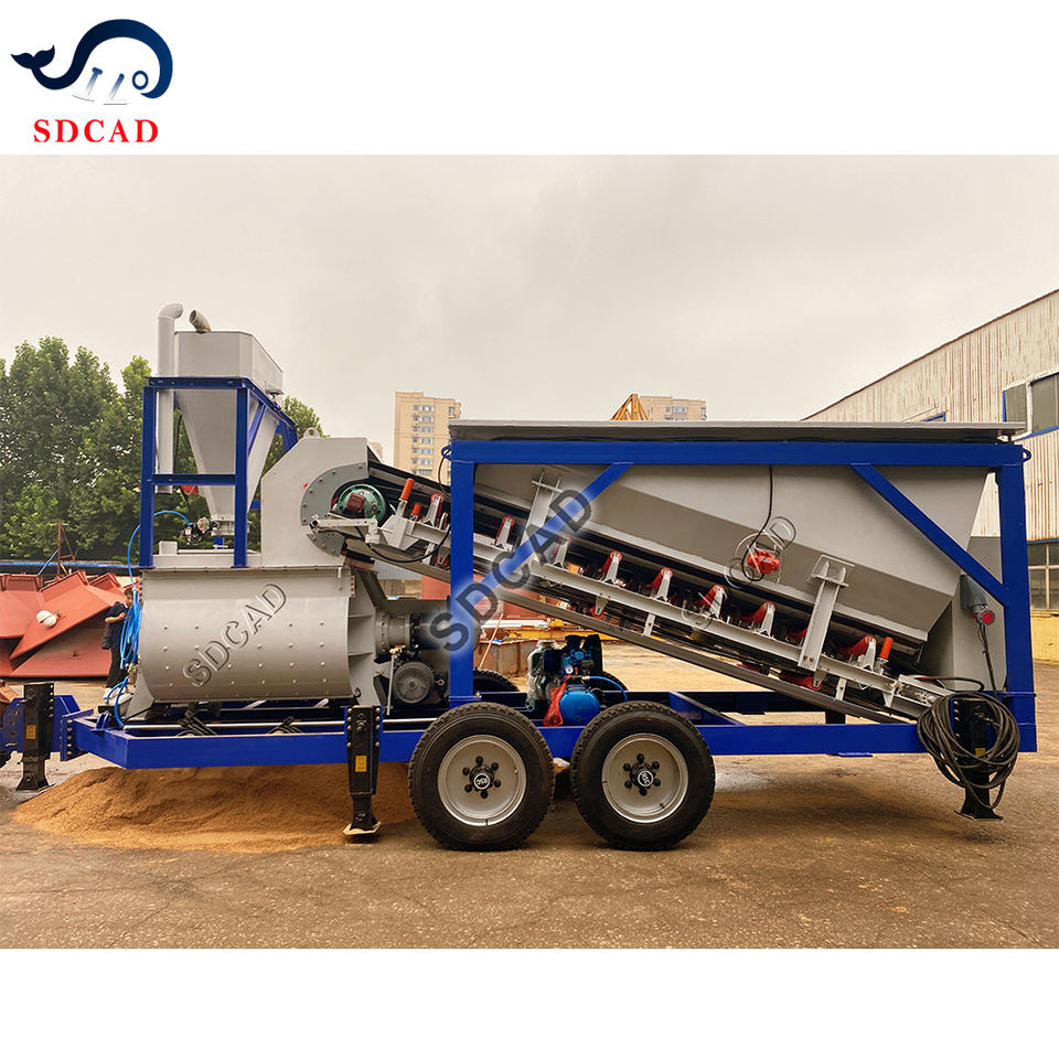 Mobile Concrete Batching Plant Customizable Capacity 25-120m³/h for ...