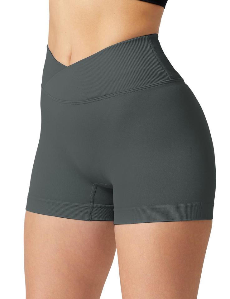 Custom Gym Sport Fitness Workout Seamless Biker Scrunch Deep V Cut Yoga ...