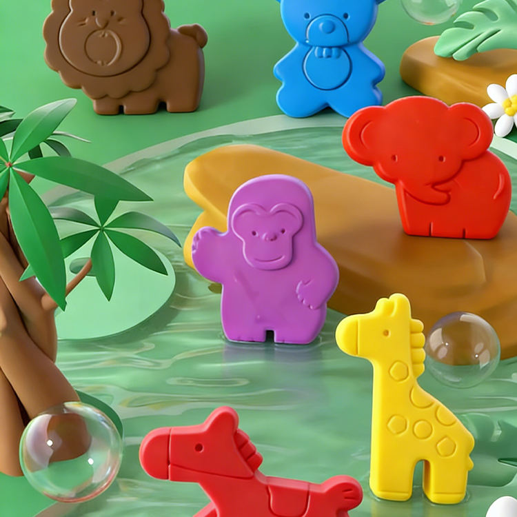 Ikeyword 6-color Adorable African Animal-Shaped Crayons, Non-toxic and ...