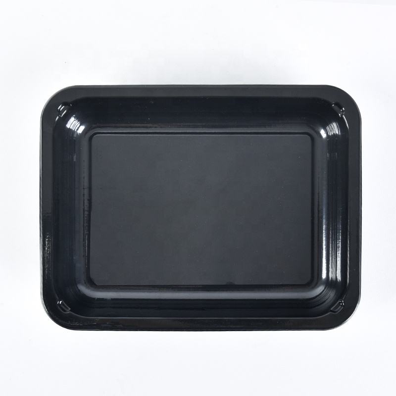 Customized Logo Cpet Food Packaging Rectangle Black Disposable Cpet ...