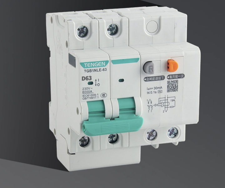 Tengen Electric's TGB1NLE-63 a High-Performance Miniature Circuit Breaker (RCBO) with Overload ...
