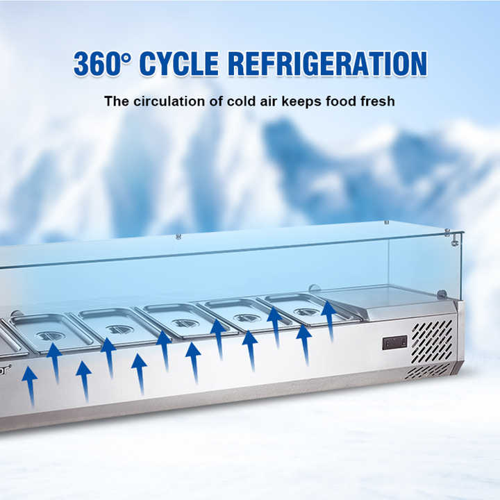 Customized Prep Table Refrigerated Salad Food Storage Table Commercial ...