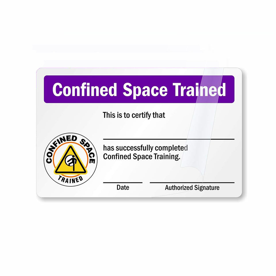 Confined Space Trained & Certified Hard Hat Sticker Helmet Decal Label ...