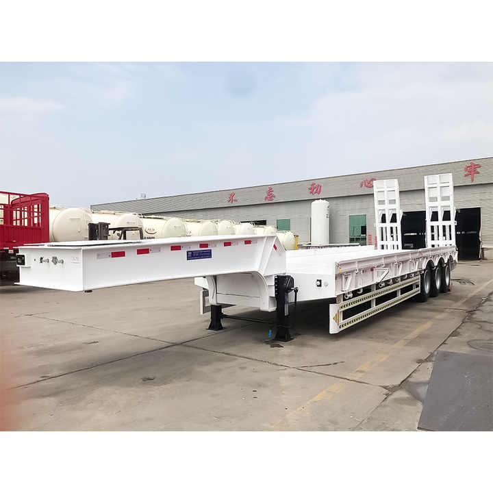 3-Axle 120 Ton Lowbed Semi Trailer Steel Low Loaders for 40ft ...