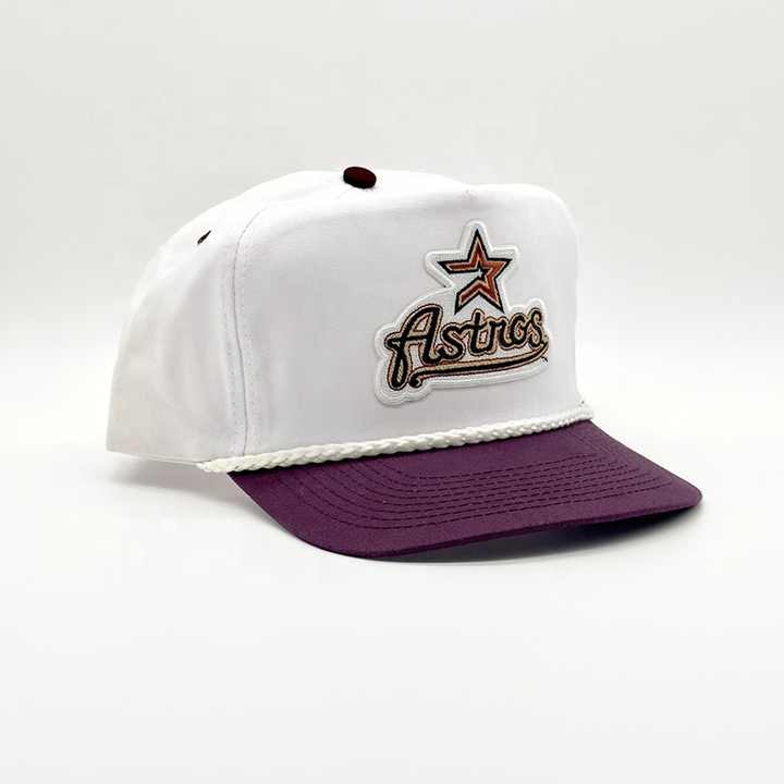 Customized Logo Vintage Retro White Trucker Rope Hat Cap