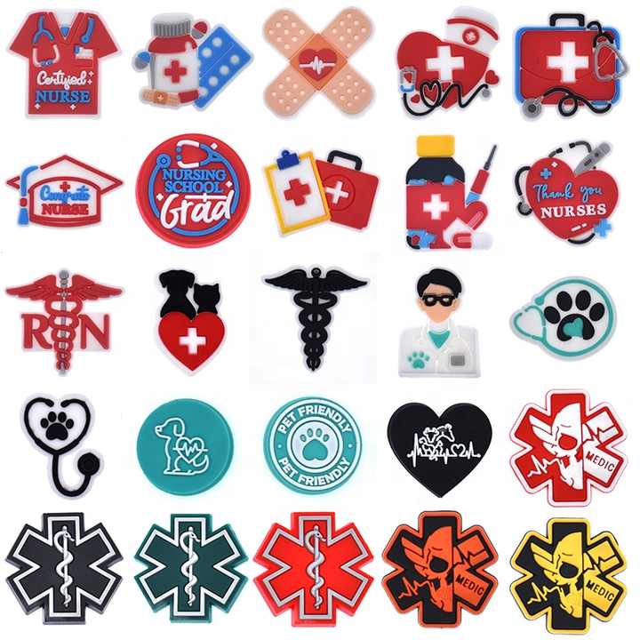 Medical Field Pill Stethoscope shoe Charms Nurse Clog charms Dentist ...