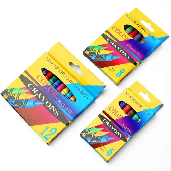Mini Crayon Set for Kids 6 Non-Toxic School Art Painting Colors with ...