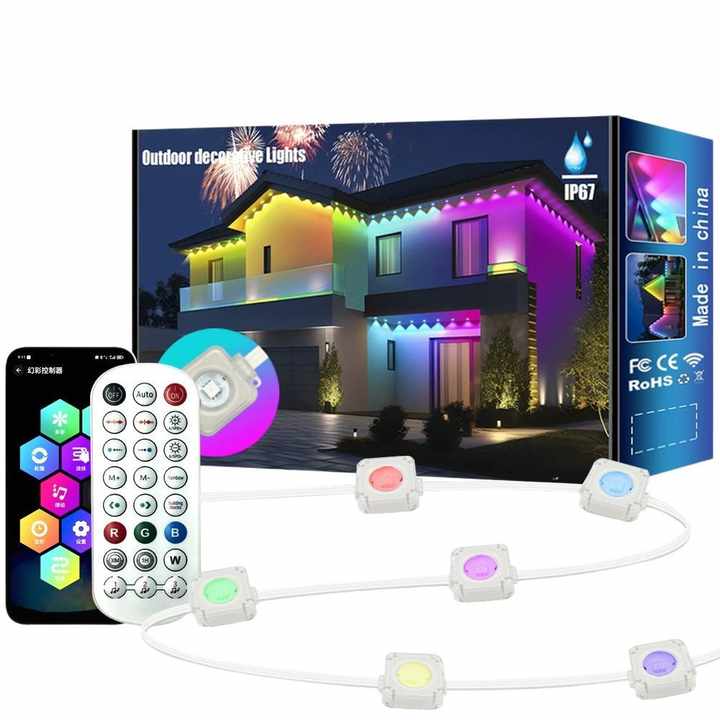 Outdoor LED Eave Light Smart Light Strips Under Eaves Drop Permanent ...