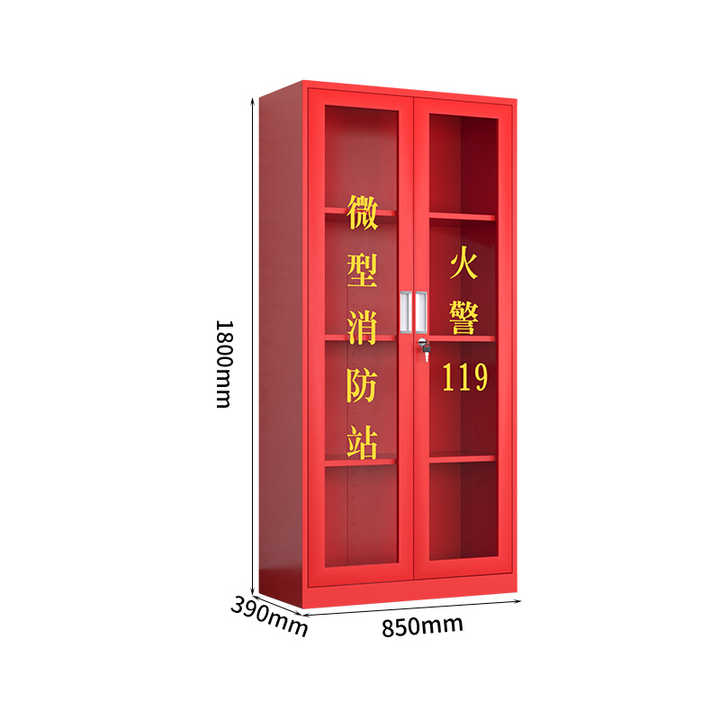 Commercial Furniture Steel Fire Cabinet with Glass Doors Outdoor Use ...