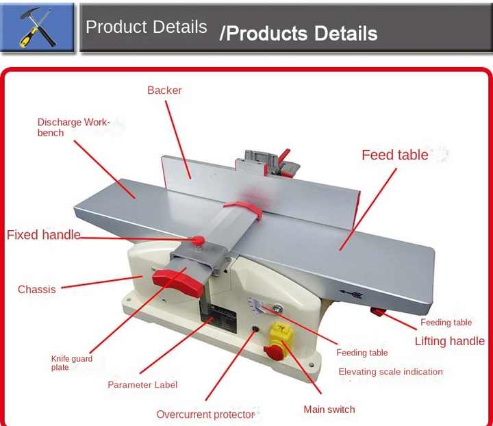 6" Mini Electric Wood Planer - Precision & Easy Operation