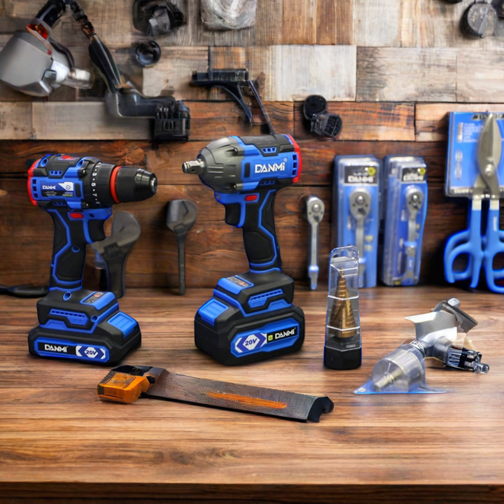 DANMI 20V Power Tool Set - Cordless Brushless Impact Drill