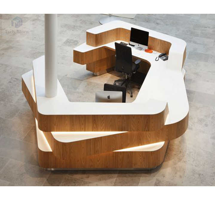 Bending Round Shape Solid Surface Oval Reception Desk| Alibaba.com