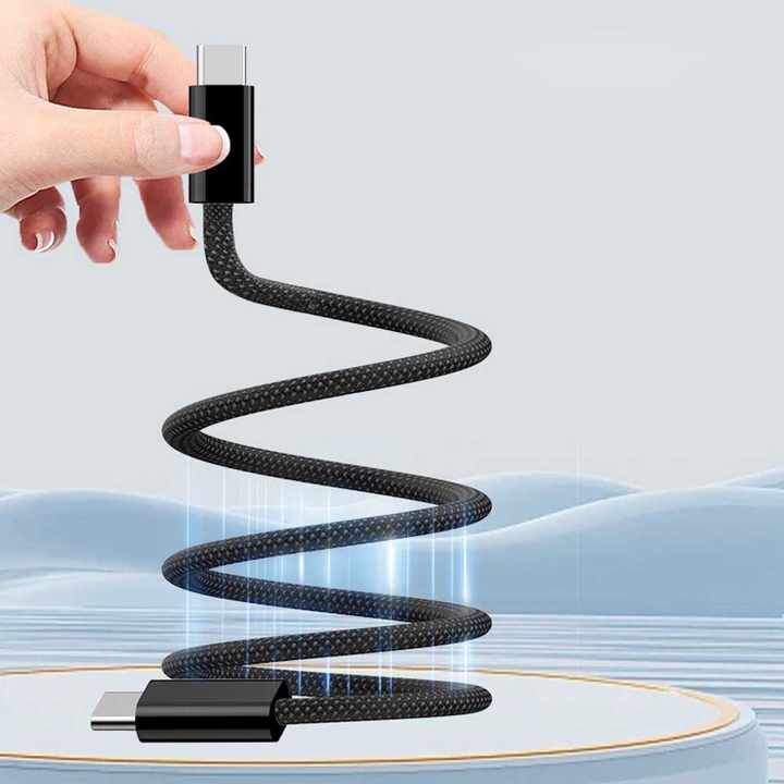 Magnetic Self Winding PD 60W Type C to Type C 3A Fast Charging USB Data ...