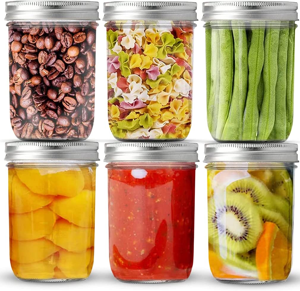 Custom package Mason Jars 16 OZ with Airtight lid Glass Canning Mason Jars