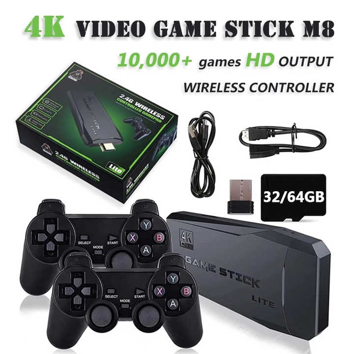 M8 Retro Game Stick - 20000 Built-in Games & 4K HD Output