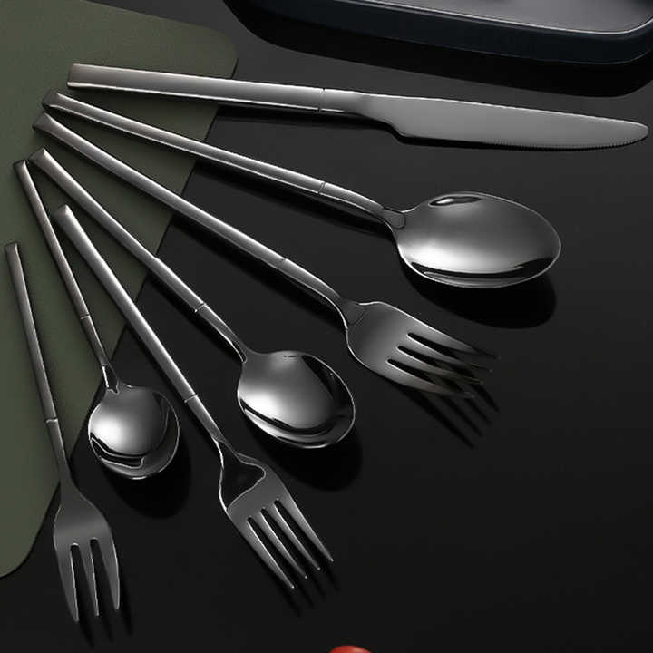 Modern Spoon Fork Knife Set Wedding Silverware Gold Cutlery Luxury ...