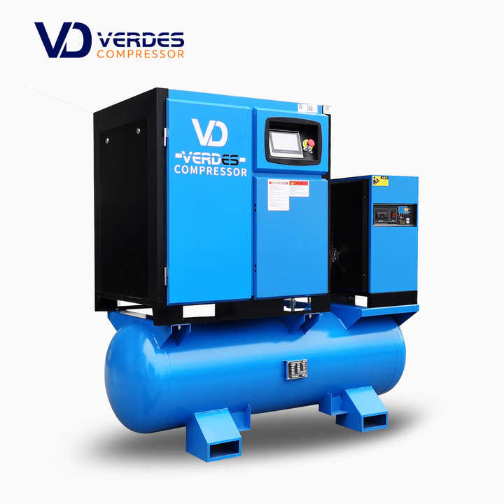 VERDES Industrial Rotary Screw air Compressor with 340l tank Dryer 8 ...