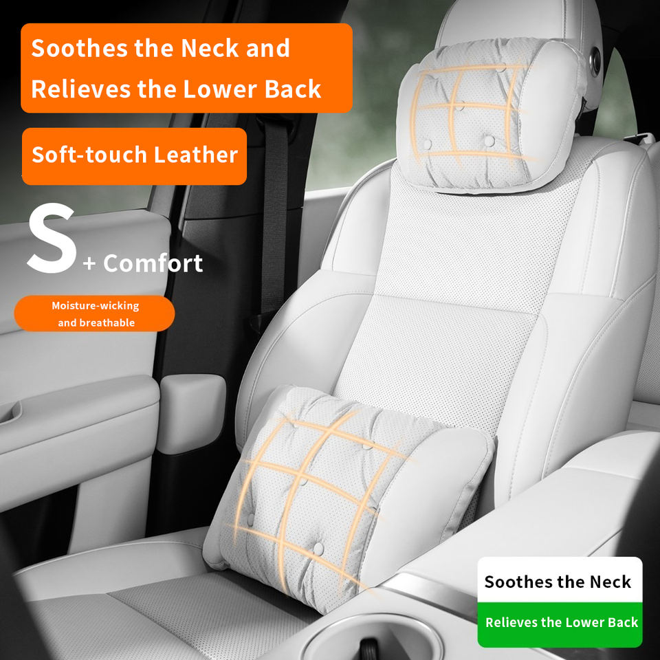 Car Headrest, Neck Pillow, Lumbar Support, Ergonomic, Breathable, Stain ...