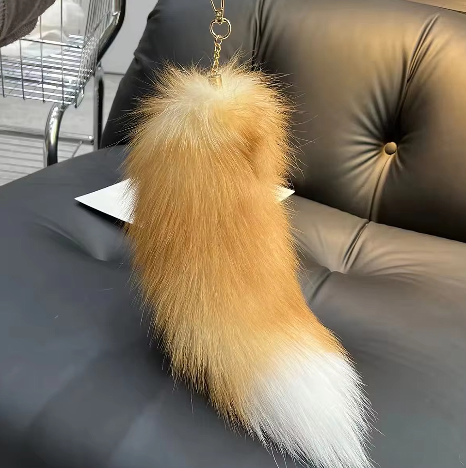 Fox Tail Keychain - Promotional Gift with Real Fur Tassel