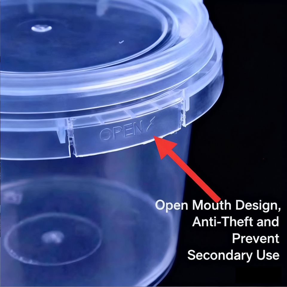 0.3L Small Plastic Bucket | Food Grade Mini Container with Secure Lid ...