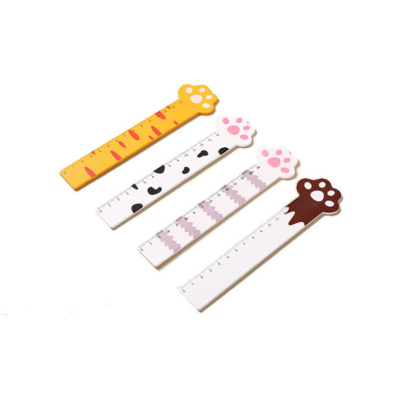 Cute Kawaii Cat Paw Design 15cm Straight Plastic Ruler Flexible Wood ...
