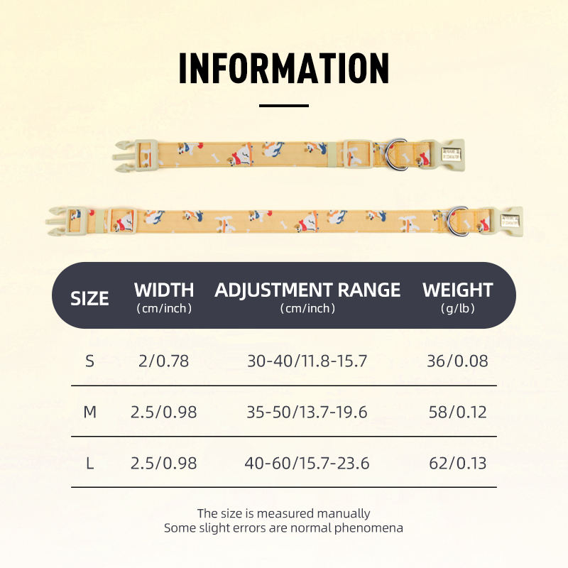 Anti Lost Adjustable Soft Padded Dog Collar Custom Print Polyester ...