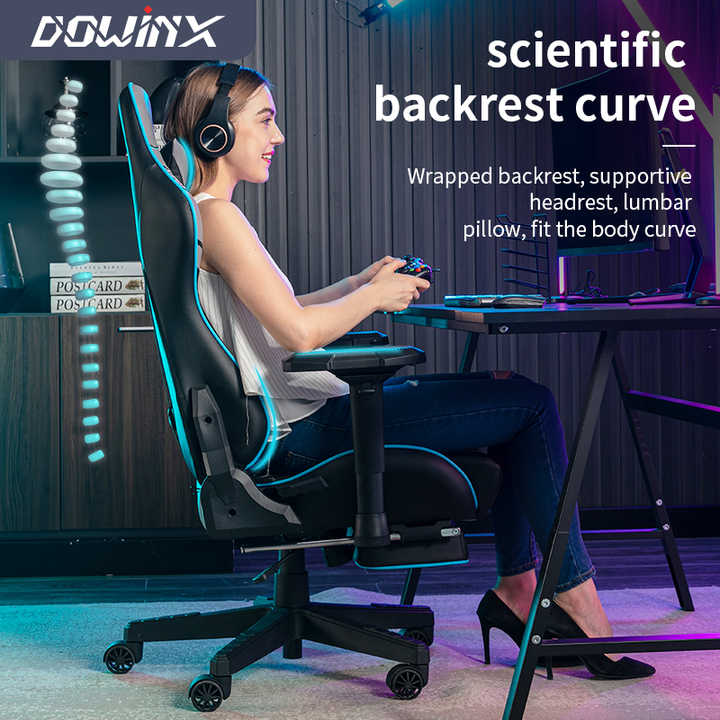 Swivel Office Computer Gaming Chair Silent Racing Wheel Ergonomic Chair ...