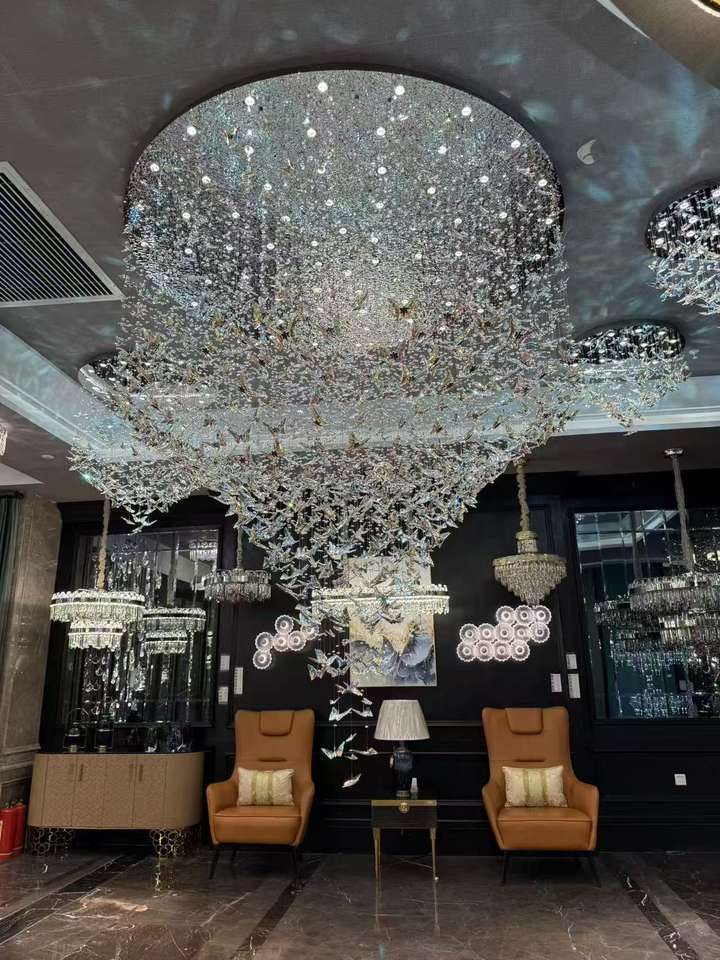 Custom Modern Crystal Butterfly Chandelier for Hotel Lobby Banquet Hall ...