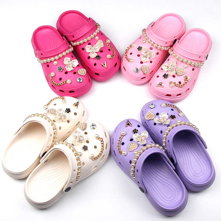 Designers Metal Luxury Bling Clog Charms Diy Rhinestone Shoe Decoration ...