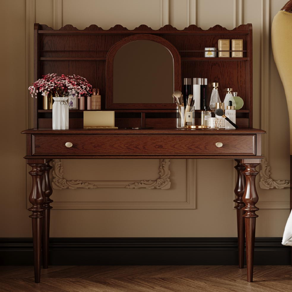 Elegant Dressing Table with Huge Mirror and Soft Closing Drawers Modern ...