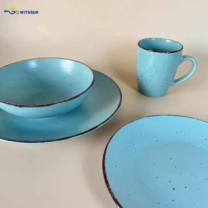 Wholesale Ceramic Premium 16PCS Ceramic Dinner Set Microwave & Dishwasher Safe, Eco-Friendly ...