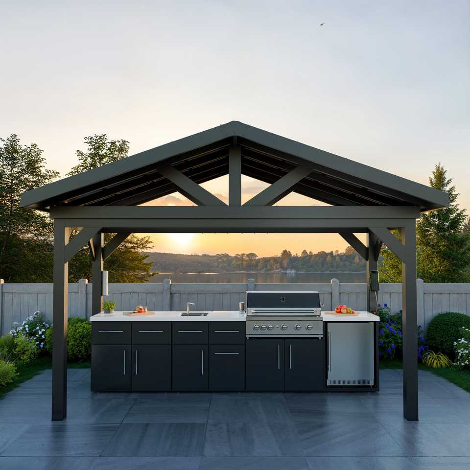 Wholesale Outdoor Barbecue Kitchen Sets Modern Luxury Waterproof Prefab ...