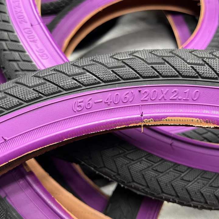 Color Fat Tire Ebike Commercial Wheels Tires 20x2.1 Purple Wall Lithium ...