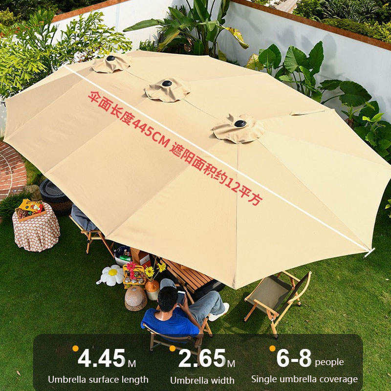 Commercial Huge Double Sided Aluminum Alloy Parasol 2.7x4.6M Waterproof ...