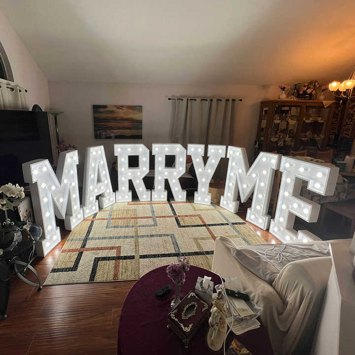 OEM Marry Me Customized Led Marquee Numbers Light up Bulb Letter Sign ...