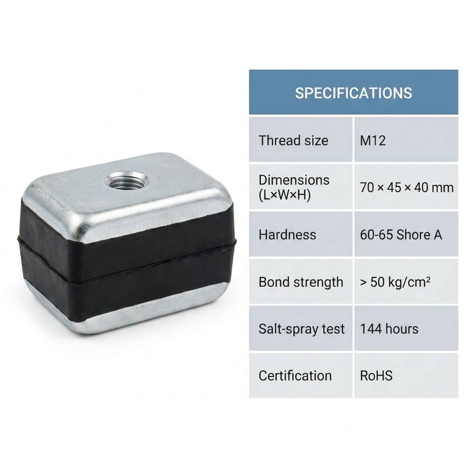 Metal Rubber Vibration Isolator Square Anti Vibration Mount Damping ...