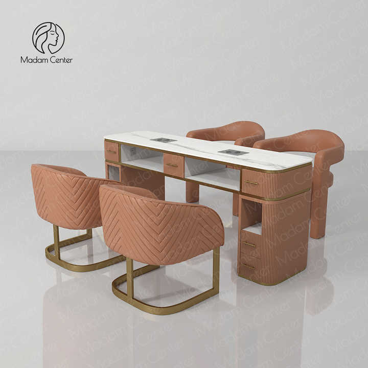 Madamcenter Luxury Multi-Functional Double Nail Tech Table Modern ...